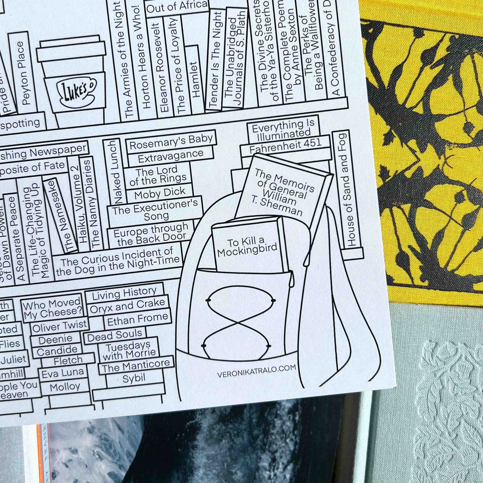 Rory Gilmore reading challenge colouring page A3 – amigoscanarios