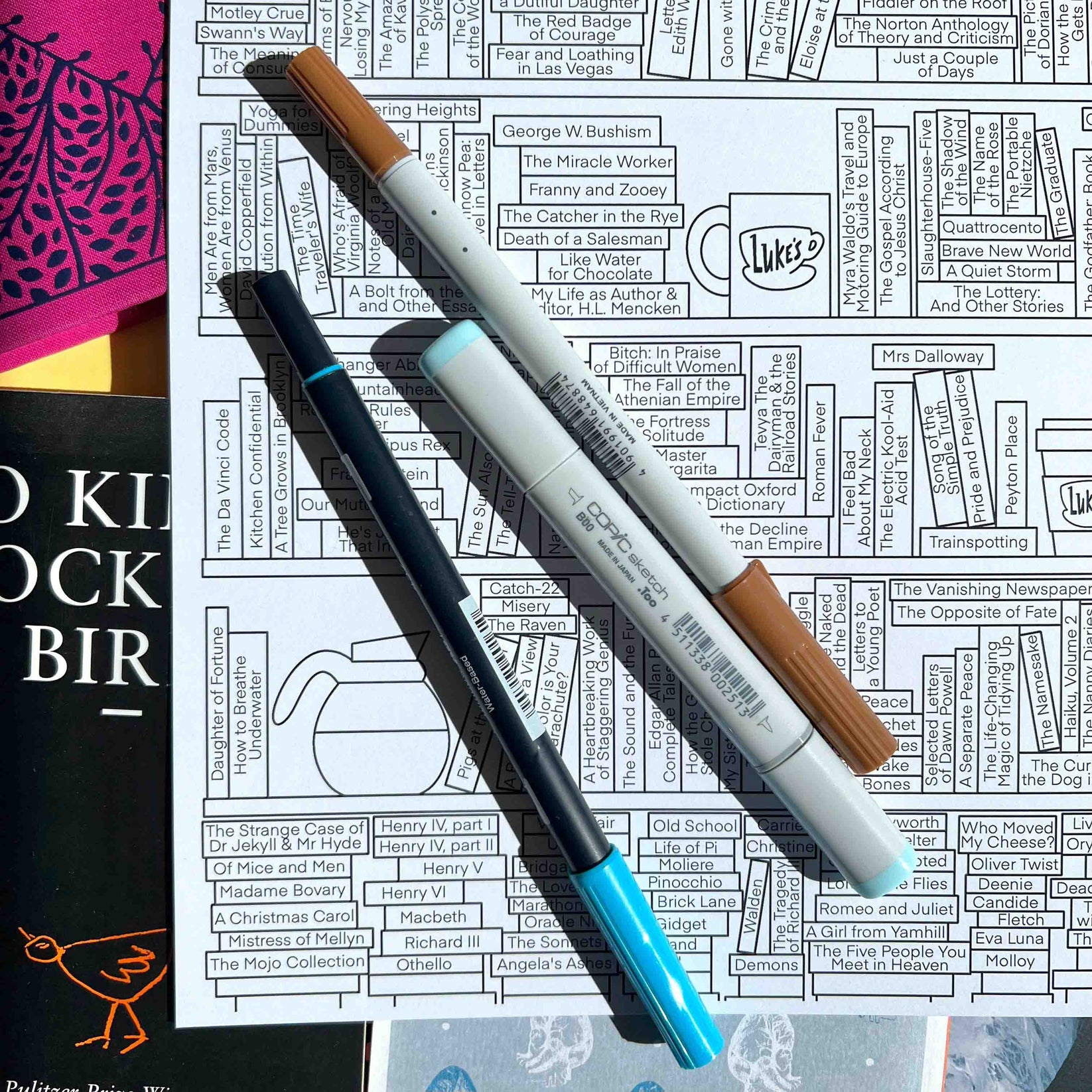 Rory Gilmore reading challenge colouring page A3 – amigoscanarios