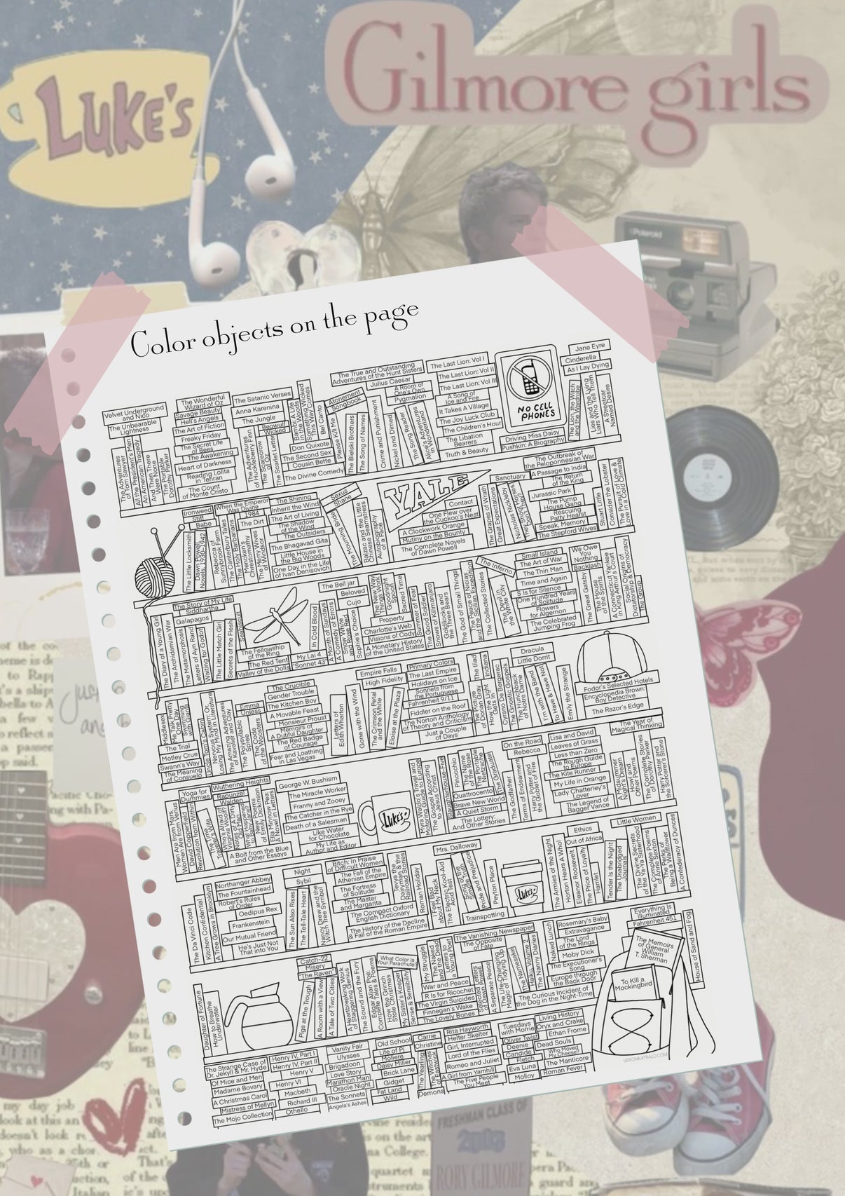 Digital download • Rory Gilmore reading challenge printable colouring ...