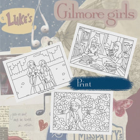 Digital download • Gilmore Girls spring coloring pages (Set of 3) 🌼☕️📚 ...